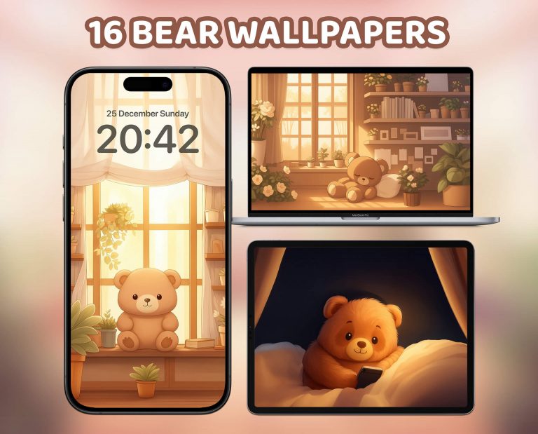 16 Cute Bear Wallpapers for Phone & Tablet and Desktop - Pinicon Studio