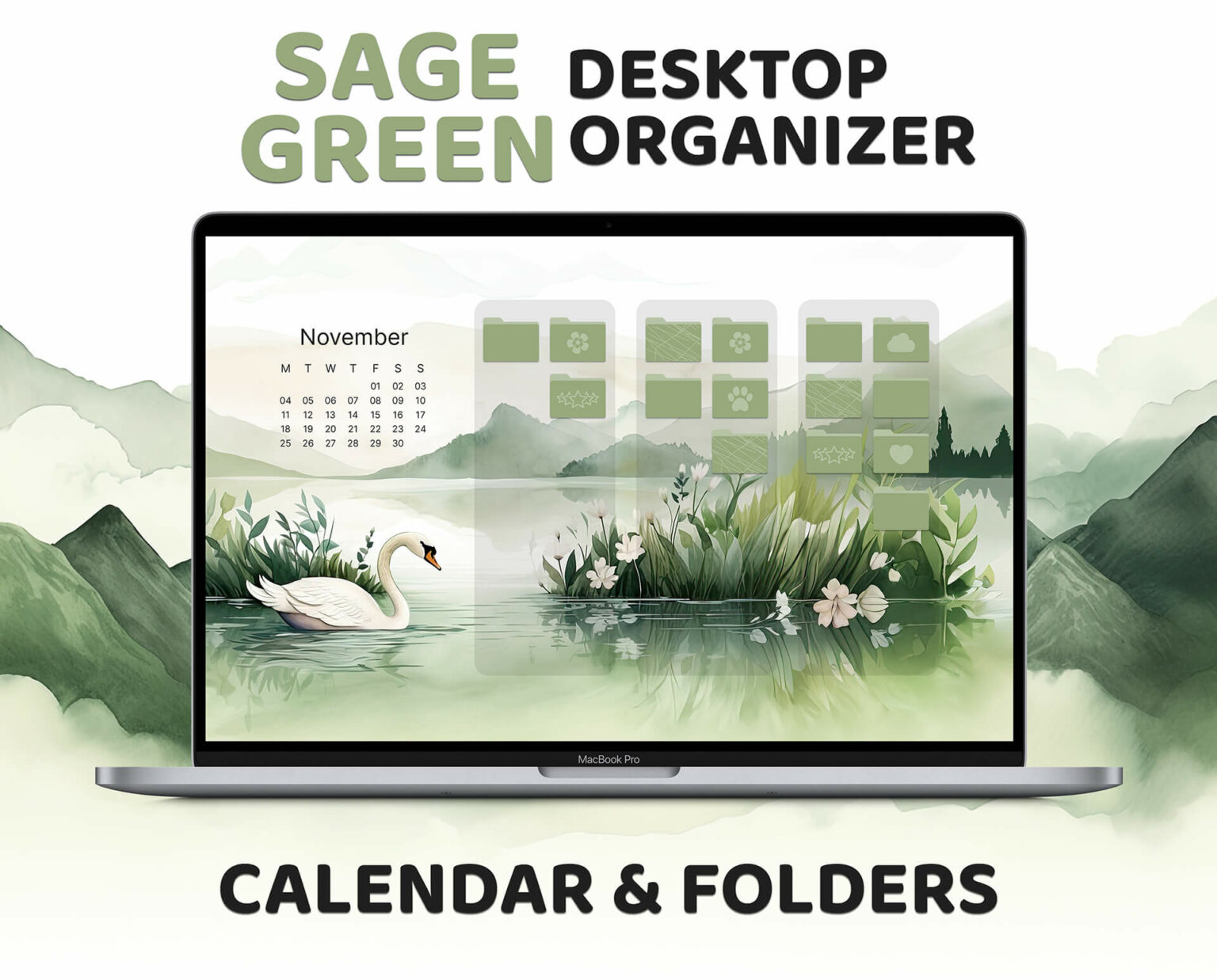 Sage Green Desktop Organizer - Pinicon Studio