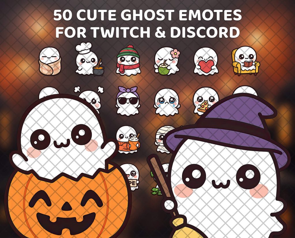 Cute Ghost Emotes - Pinicon Studio