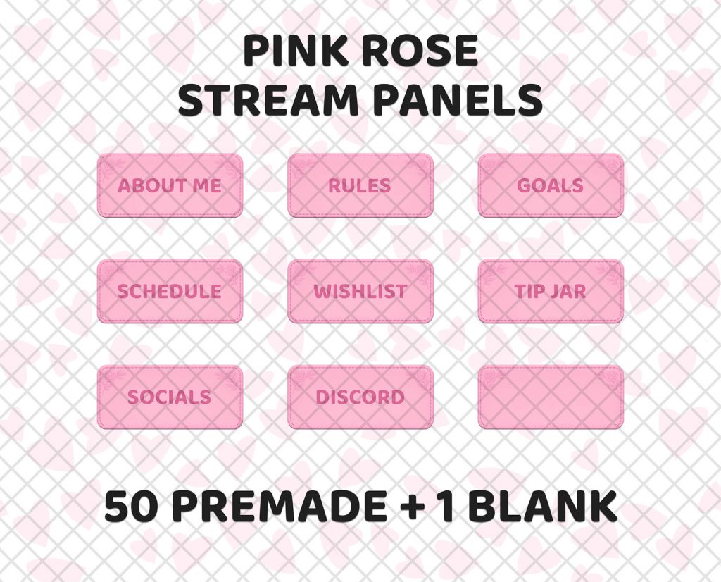 50 Pink Twitch Panels - Cute Channel Banners for Streamers - Pinicon Studio
